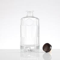 China Hot Stamping 50ml Empty Wine Glass Bottles with Seal Glass Lid Mini Brandy Square for sale