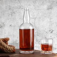 China Super Flint Glass Custom Embossed Metal Label Bottle for Liquor Drink 500ml 700ml 750ml 1000ml for sale