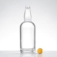 China Super Flint Glass Custom Embossed Metal Label Bottle for Liquor Drink 500ml 700ml 750ml 1000ml for sale