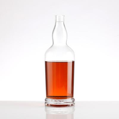 China Transparent High Flint Glass Bottle 60ml 750ml 1000ml with Aluminum Plastic PP Collar for sale