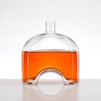 China Aluminum Plastic PP Collar Hot Stamping 700ml Vodka Whisky Glass Bottle for Brandy for sale
