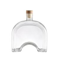 China Aluminum Plastic PP Collar Hot Stamping 700ml Vodka Whisky Glass Bottle for Brandy for sale