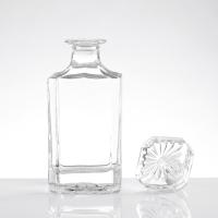 China Hot Stamping Whiskey Bottle with Cork Industrial Beverage Square Glass Cork Included for sale