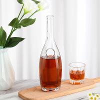 China Customized Shape Round Square Decal Logo Put Label 700ml 750ml Glass Bottle for Beverage for sale