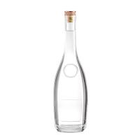 China Customized Shape Round Square Decal Logo Put Label 700ml 750ml Glass Bottle for Beverage for sale