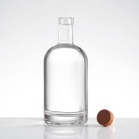 China 250ml 500ml Square Clear Empty Glass Bottles for Spirits Vodka Whiskey Rum Gin Embossed for sale