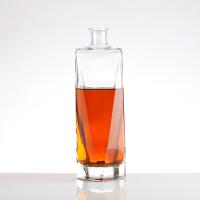 China Champagne Clear Glass Whisky Bottle with Cork 100ml 200ml 500ml 750ml Super Flint Glass for sale