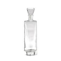 China Champagne Clear Glass Whisky Bottle with Cork 100ml 200ml 500ml 750ml Super Flint Glass for sale
