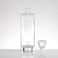 China Champagne Clear Glass Whisky Bottle with Cork 100ml 200ml 500ml 750ml Super Flint Glass for sale