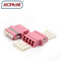 China Om4 Fiber Optic Adapter LC Upc To LC Upc Quad Adapter With Flange for sale