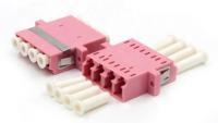 China Om4 Fiber Optic Adapter LC Upc To LC Upc Quad Adapter With Flange for sale