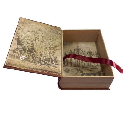 China Wholesale Customized Luxury High Quality Book-Shaped Hardcover Gift Packaging Box Book Packaging Box with Ribbon for sale