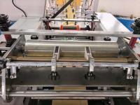 China Bag Sealing And Cutting Machine Kraft Paper Bag Making Machine With 420 To 600 Mm Bag Width And 400 Mesh Ceramic Printing Roller for sale