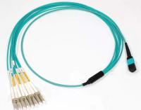 China OM4 Type MMF-MPO-LC 12 Fiber core female-Female Connector Type B polarity  Harness Mpo Patch Cord Cable for sale