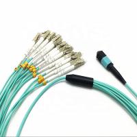 China OM4 Type MMF-MPO-LC 12 Fiber core female-Female Connector Type B polarity  Harness Mpo Patch Cord Cable for sale