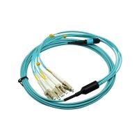 China OM4 Type MMF-MPO-LC 12 Fiber core female-Female Connector Type B polarity  Harness Mpo Patch Cord Cable for sale