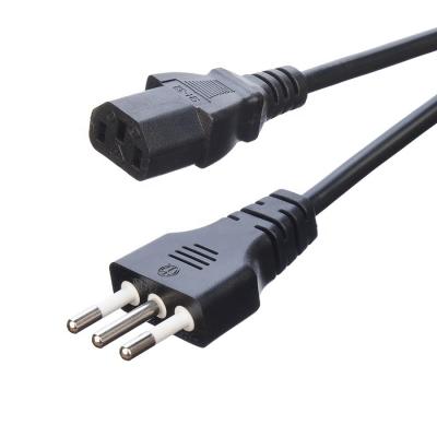 China Home Appliance Oxygen Free Bared Stranded Copper 3 Pin 16A Plug Power Cord C13 Connector Black Italia Standard Power Cord for sale
