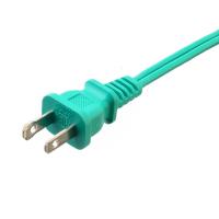 China Green 2 Pin Laptop Plug Power Cord Extension Cord with Insulation Protection Rated Voltage 125V for sale
