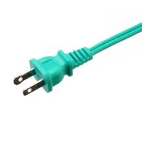 China Green 2 Pin Laptop Plug Power Cord Extension Cord with Insulation Protection Rated Voltage 125V for sale