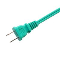 China Green 2 Pin Laptop Plug Power Cord Extension Cord with Insulation Protection Rated Voltage 125V for sale