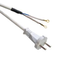 China 10A/250V PSE 2Pin Plug Power Cord 4.8mm Terminal White SNI with Long-lasting Oxygen Free Bared Stranded Copper for sale