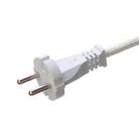 China 10A/250V PSE 2Pin Plug Power Cord 4.8mm Terminal White SNI with Long-lasting Oxygen Free Bared Stranded Copper for sale