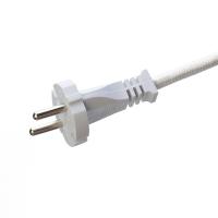China 10A/250V PSE 2Pin Plug Power Cord 4.8mm Terminal White SNI with Long-lasting Oxygen Free Bared Stranded Copper for sale