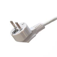 China SNI Certificated 16A Plug Braided Power Cord Extension Cords for Laptops Cable Specification H03RT-F 3x0.75-1.5MM2 White for sale