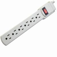 China Beige 6 Outlet North American Standard Electric Extension Sockets Power Strip Socket 14AWG Cable 3FT for Home Appliances for sale