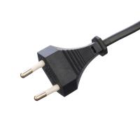 China Non-Grounding European VDE 2 Prong Round Pin 2.5A Waterproof Plug Power Cord Extension Cords for Black Electrical Kettles for sale