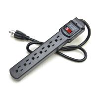 China Customized Male End Type NEMA 5-15P Portable 6 Outlet Surge Protector American Standard ETL Power Strip for Home Appliances for sale