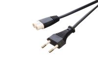 China Non-Grounding European VDE 2 Prong Round Pin 2.5A Waterproof Plug Power Cord Extension Cords for Black Electrical Kettles for sale
