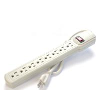 China Customized Male End Type NEMA 5-15P Portable 6 Outlet Surge Protector American Standard ETL Power Strip for Home Appliances for sale