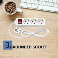 China EU Standard 3 Way Extension Power Strip with Switch 3x1.5mm2 Cable 1 Meter Customize Socket Grounding Standard Grounding for sale