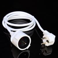 China 3 Prong Round Pin Extention Cable White SNI Extention Cord for Home for sale