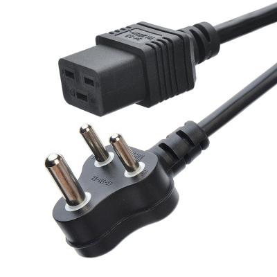China Customized Support Software Reengineering SABS Standard C19 Connector Cable for South Africa Power Cords Extension Cords for sale