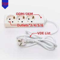 China 3m 3 Way Universal Extension Cable and Switch Socket for Multi Plug Power Socket Extension 3*0.75 White Customized Option for sale
