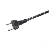 China Standard Grounding Power Cord Extension Cord Plug for Electric Iron Kettle 2 Pin Braided Rated Current 10A-16A for sale