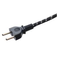 China Standard Grounding Power Cord Extension Cord Plug for Electric Iron Kettle 2 Pin Braided Rated Current 10A-16A for sale