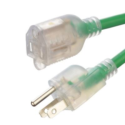 China North American ETL 3 Pin Heavy Duty Extension Cord 25 ft with Light Plug and End Length 25FT Rated Current 15A for sale