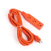 China Oxygen Free Bared Stranded Copper Conductor Material Surge Protector Power Strip Orange Euro 2 Round Pin Plug SJT 2/16AWG for sale