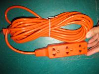 China Oxygen Free Bared Stranded Copper Conductor Material Surge Protector Power Strip Orange Euro 2 Round Pin Plug SJT 2/16AWG for sale