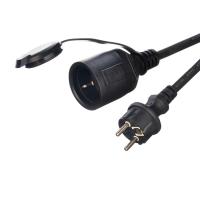 China Outdoor Extension Cord Euro 16A/250V Straight 3 Pin Plug Heavy Duty with 2 Pole Waterproof Socket H07RN-F 3X1.5MM2 for sale