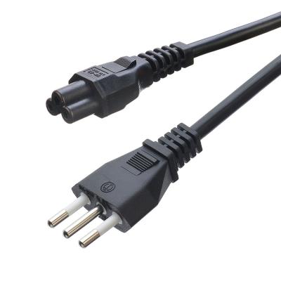China C5 Clover Connector Black Italia Standard Extension Cord Leads H05VV-F 3x0.75MM² Cable 3 Pin 16A Plug for Commercial for sale