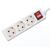 China EU Type Power Strip Surge Protection 3 Gang Extension Cord Socket with H03vvh2 f 2x0.75mm2 Power Cable and Electrical Plug for sale