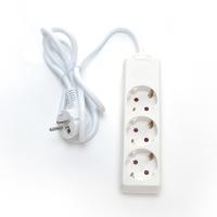 China Various Standards 3*0.75mm Power Cable Multi Plug Power Socket Extension 3 Way Universal Extension Cable 250V/16A White for sale