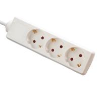 China Various Standards 3*0.75mm Power Cable Multi Plug Power Socket Extension 3 Way Universal Extension Cable 250V/16A White for sale