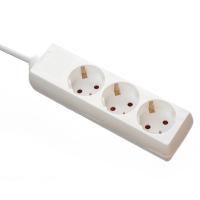 China Various Standards 3*0.75mm Power Cable Multi Plug Power Socket Extension 3 Way Universal Extension Cable 250V/16A White for sale