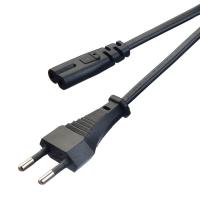 China Commercial Direct 2.5A 2 Pin Plug Power Cords Black Kettle Plug with IEC60320 C7 Connector VDE Power Cord for sale
