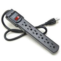 China Male End Type NEMA 5-15P ETL15A/125V 6 Outlet Electric Extension Socket Power Strip Surge Protector for Home Appliances for sale